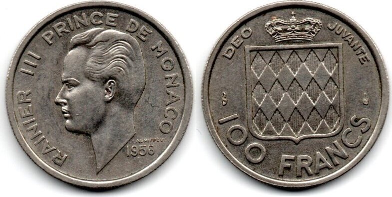 Monaco 100 Francs 1956 VF | MA-Shops