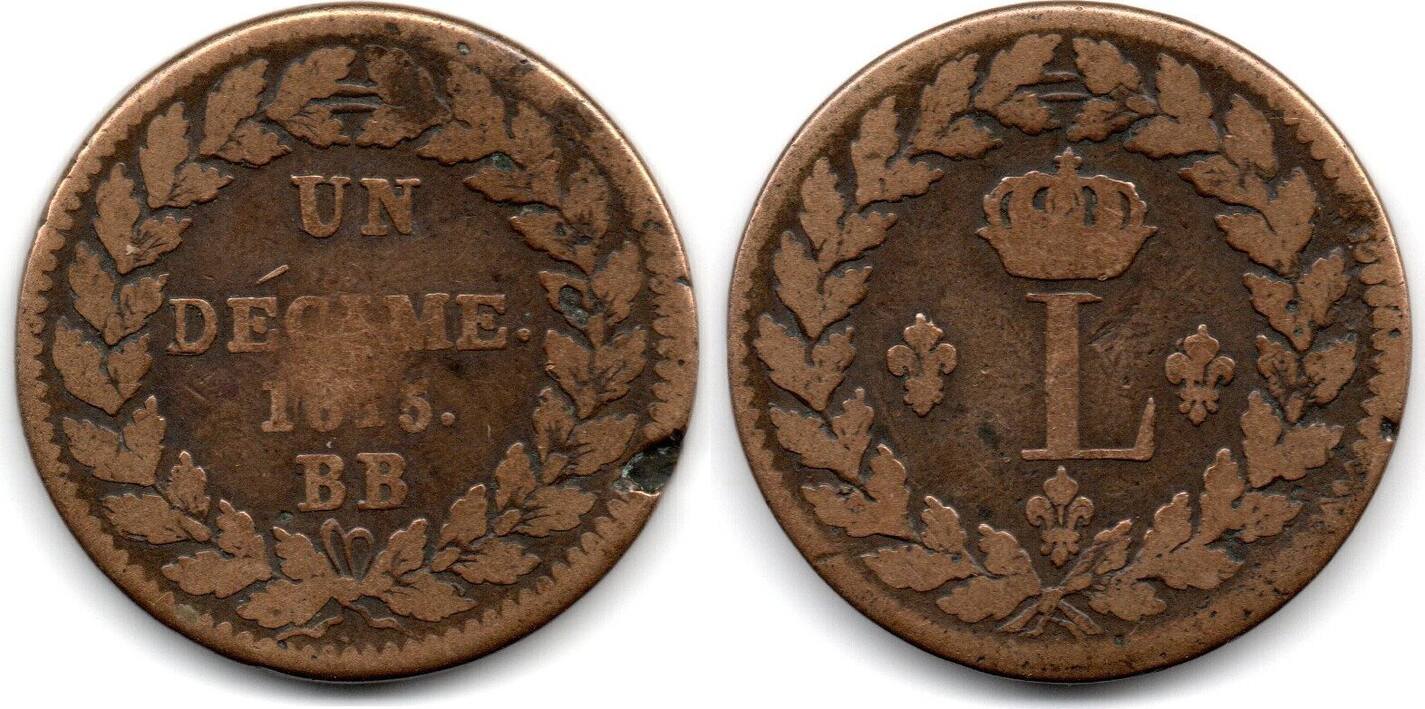France - Frankreich 1 Décime 1815 BB F | MA-Shops