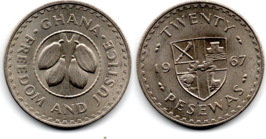 Ghana 20 Pesewas 1967 vz | MA-Shops