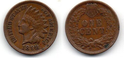 USA 1 Cent 1898 VF | MA-Shops