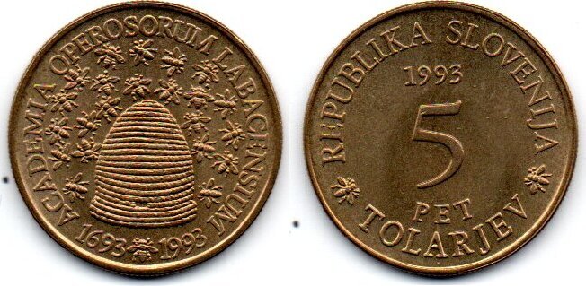 Slovénie - Slovenia 5 Tolarjev 1993 EF | MA-Shops