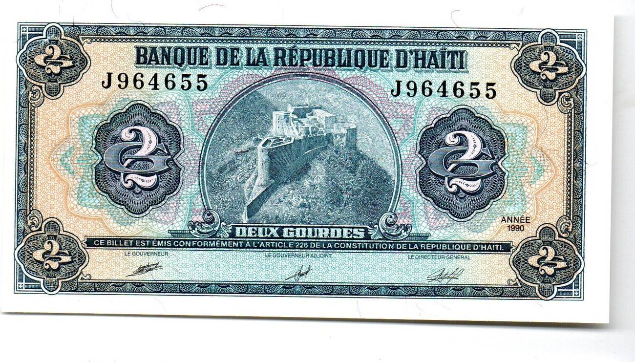 Haiti 2 Gourdes 1990 UNC | MA-Shops
