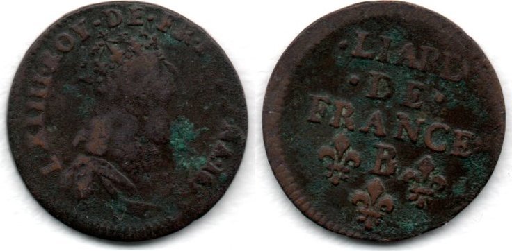 France Liard de France 1657 B Louis XIV B+ | MA-Shops