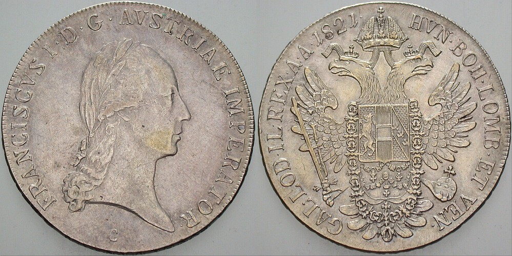 Haus Habsburg Taler 1821 C - Prag Franz II.(I.) 1792-1835. Sehr schön - vorzüglich | MA-Shops