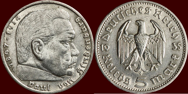 5 Reichsmark GERMANY - DRITTE REICH, 1933-1945 - 1935 A, Berlin ss / vz ...