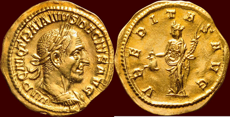 Roman Empire AV Aureus (250-251) TRAJANUS DECIUS, 249-251 - Rome cf ...