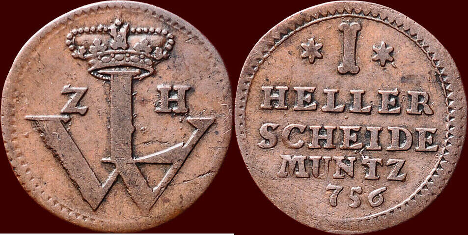 1756 GERMANY - HESSEN-KASSEL, KURFÜRSTENTUM - WILHELM VIII, 1751-1760 ...