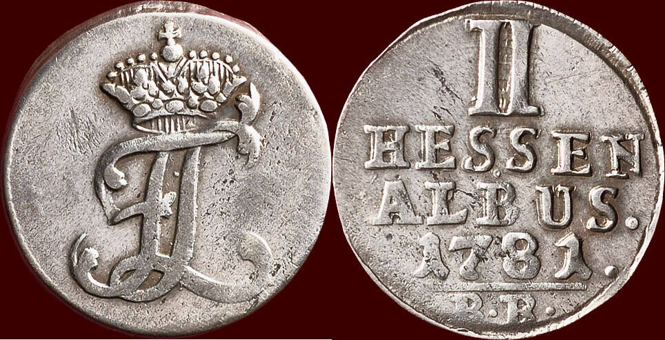 2 Albus 1781 BR GERMANY - HESSEN-KASSEL, KURFÜRSTENTUM - FRIEDRICH II ...