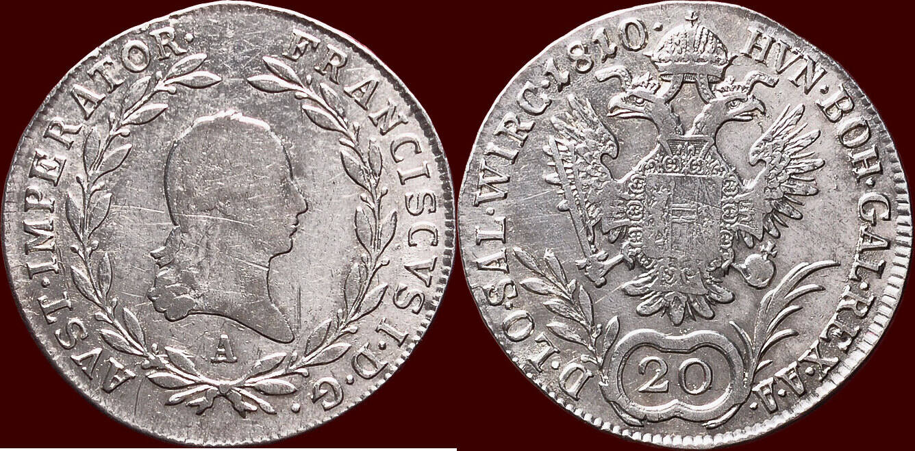 20 Kreuzer 1810 A HABSBURG EMPIRE - AUSTRIA / ÖSTERREICH - FRANZ II (I), 1792-1835 - 1810A, Wien ...