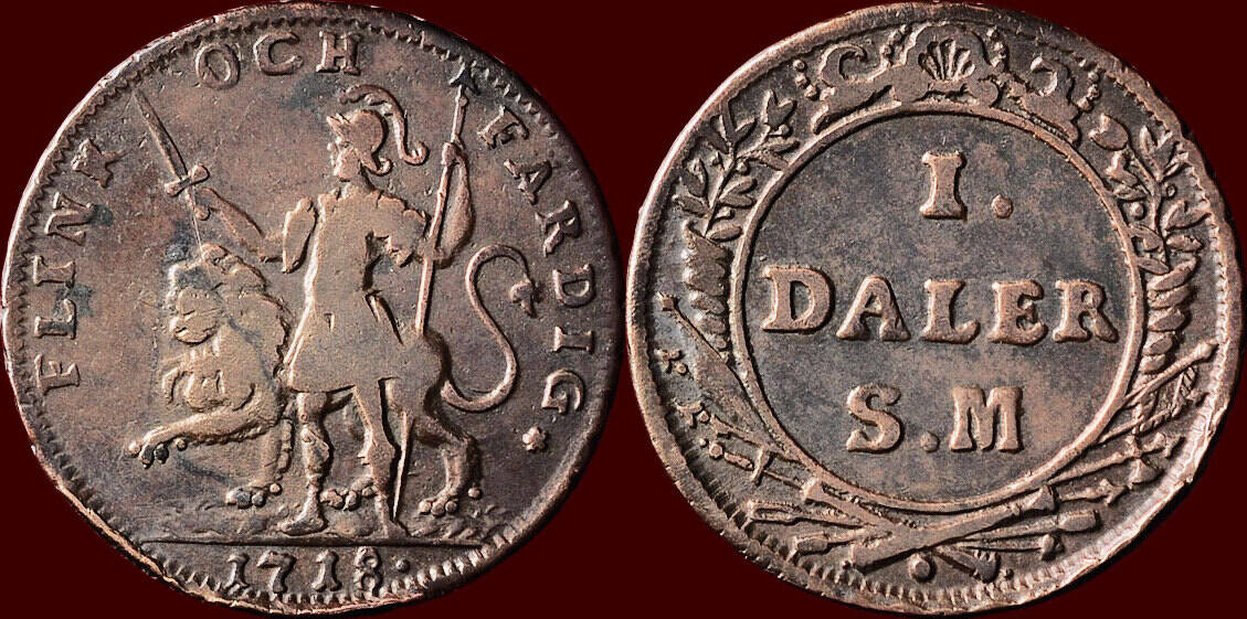 1718 S SWEDEN - EMERGENCY MONEY (GOERTZ DALERS) - CARL XII, 1697-1718 ...