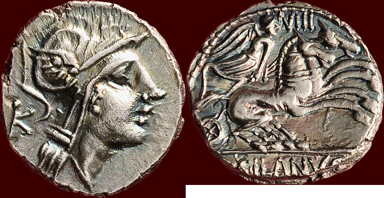 AR Denarius (91 v. Chr) ROMAN REPUBLIC - D.JUNIUS L.F. SILANUS - Rome ...