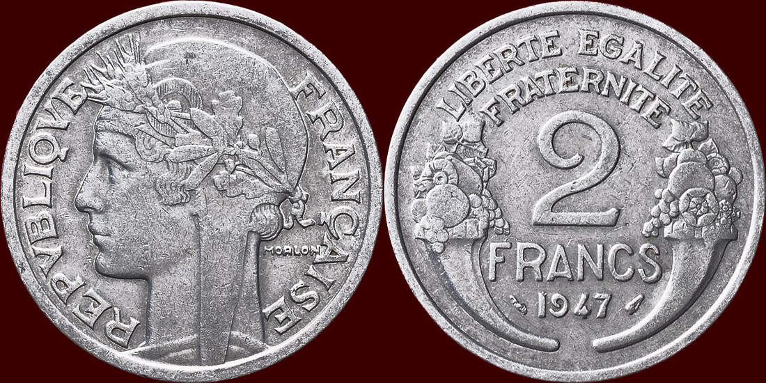 2 Francs 1947 FRANCE - FOURTH REPUBLIC, 1947-1959 - 1947, Paris ss | MA ...