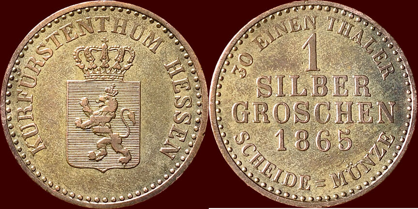 1865 GERMANY - HESSEN-KASSEL, KURFÜRSTENTUM - FRIEDRICH WILHELM I, 1847 ...