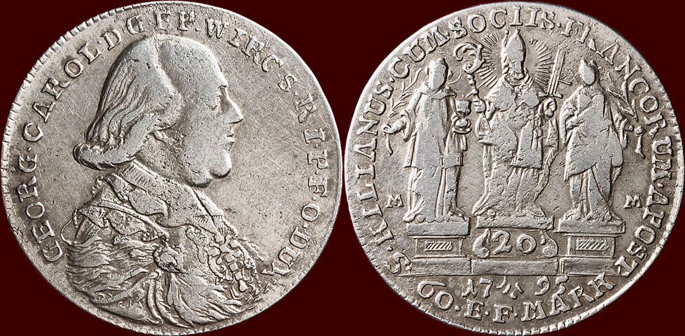 20 Kreuzer 1795 MM GERMANY - WÜRZBURG, BISTUM - GEORG KARL VON ...