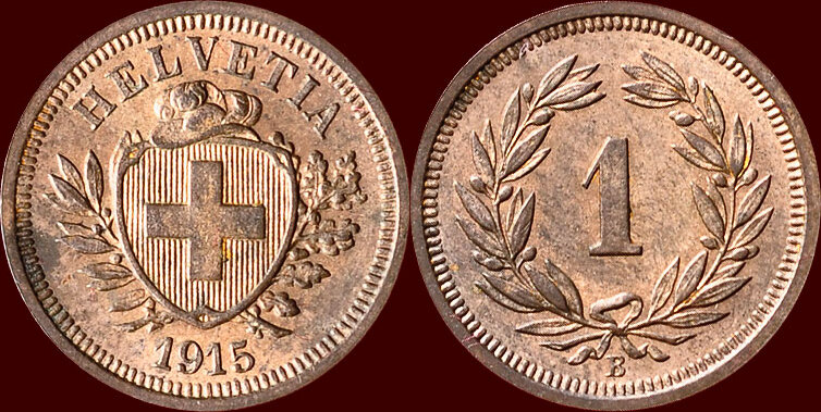1 Rappen SWITSERLAND ( SCHWEIZ ) - CONFEDERATION - 1915 B, Bern unz- | MA-Shops