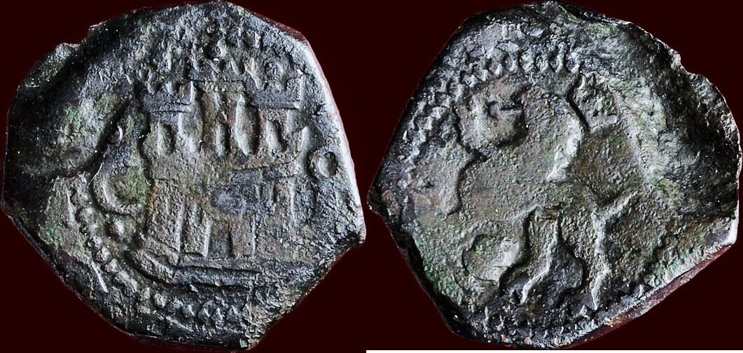 2 Maravedis (1587-1591) SPAIN, KINGDOM - PHILIP II, 1556-1598 - or ½ ...