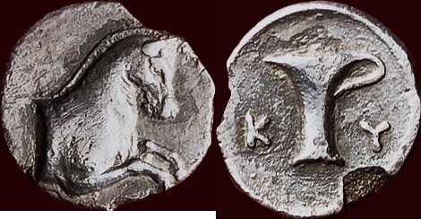 350-320 BC v. Chr. AEOLIS, KYME - AR Obol, circa 350-320 BC ss | MA-Shops