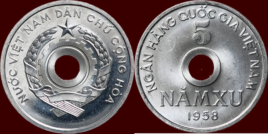 5 Xu 1958 VIETNAM-NORTH - INDEPENDENT COMMUNIST STATE - unz | MA-Shops