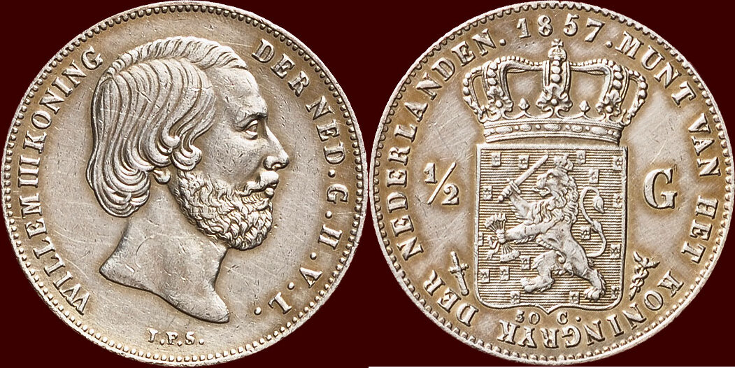 Koninkrijk der Nederlanden ½ Gulden 1857 NEDERLAND (NETHERLANDS ...