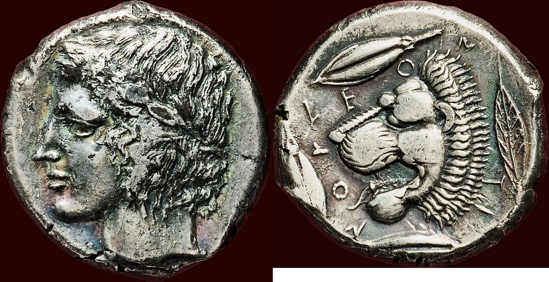 AR Tetradrachm 430-425 BC v. Chr. SICILIA (SICILY), LEONTINOI - circa ...