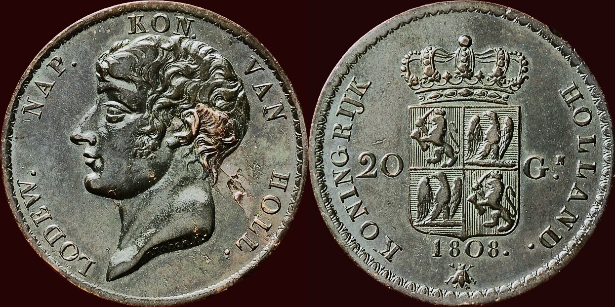 20 Gulden NEDERLAND (NETHERLANDS, KINGDOM) - KONINKRIJK HOLLAND - LODEWIJK NAPOLEON, 1806-1810 ...