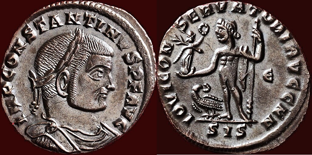 Roman Empire Follis (313) CONSTANTINE I THE GREAT, 307-337 - BI Siscia ...