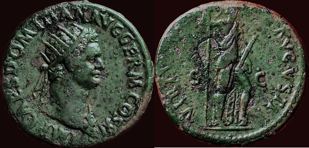 Roman Empire AE Dupondius (85) DOMITIANUS (DOMITIAN), 81-96 - Rome ss ...