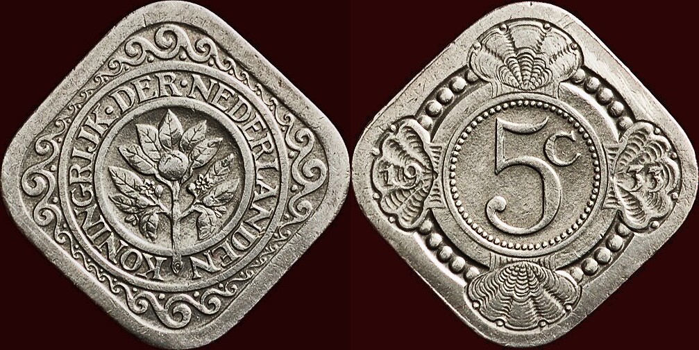 Koninkrijk der Nederlanden 5 Cents 1933 NEDERLAND (NETHERLANDS, KINGDOM) - WILHELMINA, 1890-1948 ...