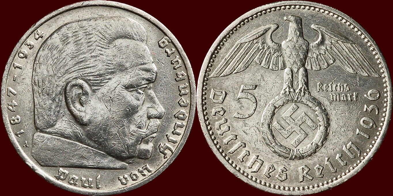 5 Reichsmark GERMANY - DRITTE REICH, 1933-1945 - 1936 A, Berlin ss | MA ...