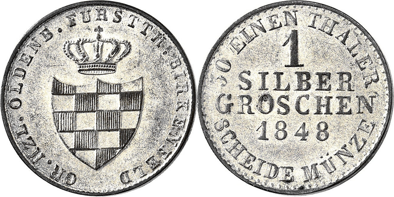 Oldenburg-Birkenfeld 1 Silbergroschen 1848 Paul Friedrich August (1829 ...