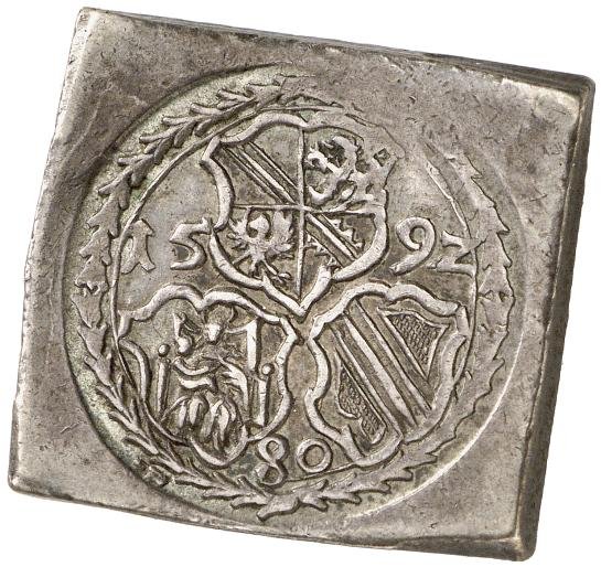 Straßburg / Strasbourg Talerklippe zu 80 Kreuzer 1592 Johann Georg von ...