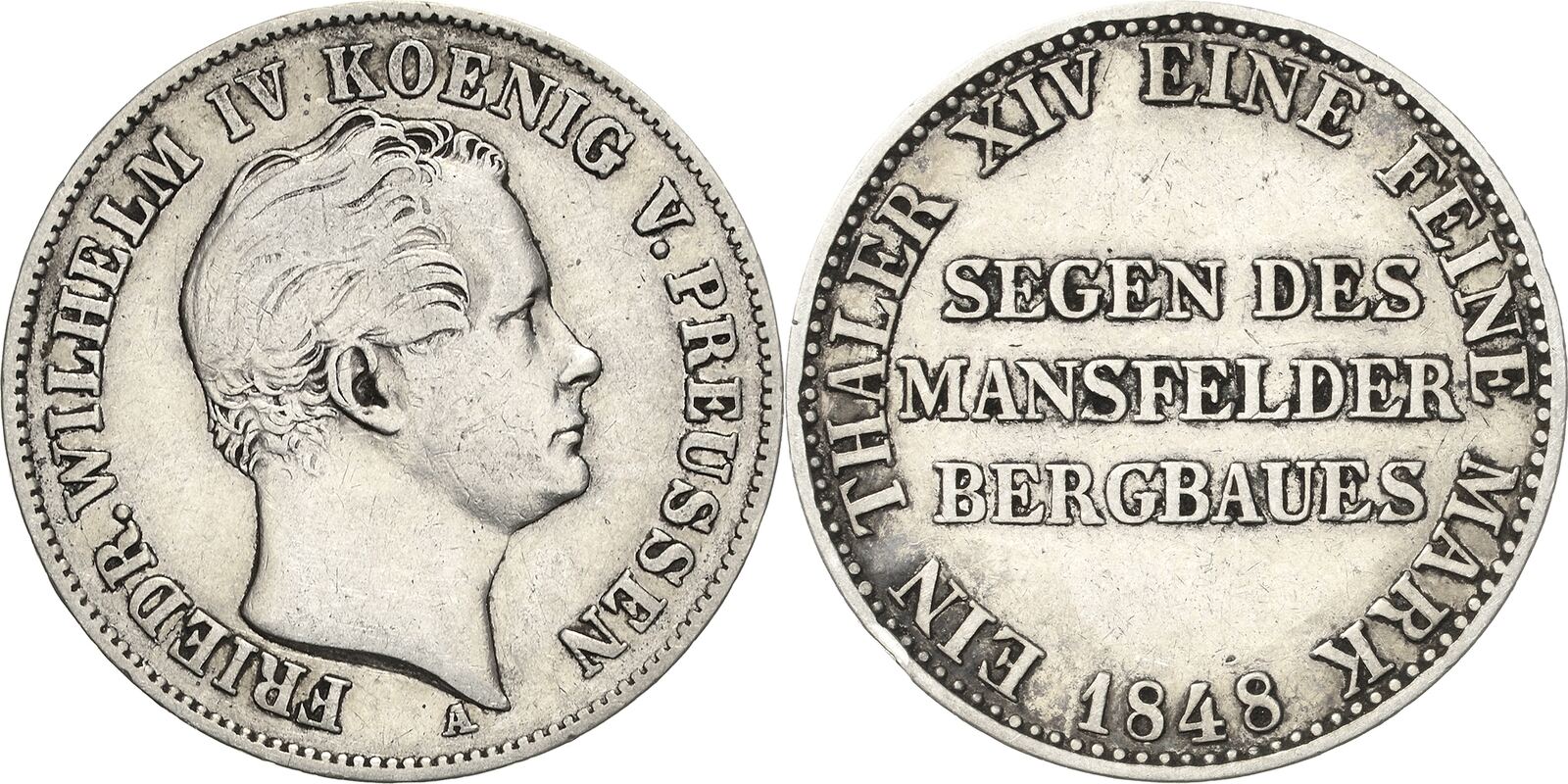Brandenburg-Preußen Taler 1848, Friedrich Wilhelm IV. 1840-1861 Sehr ...