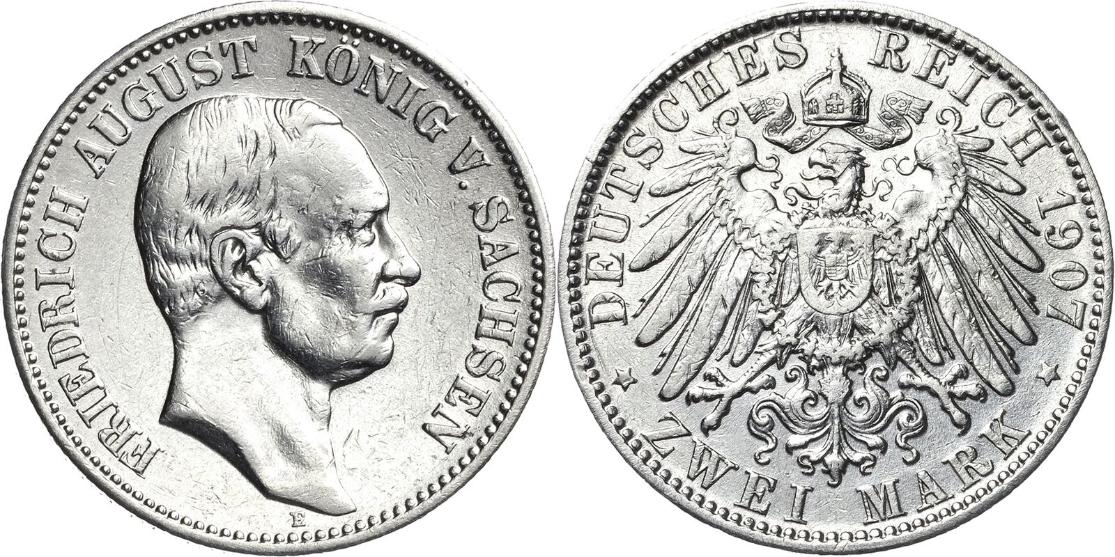 Sachsen 2 Mark 1907 Friedrich August III. 1904-1918 Sehr schön | MA-Shops