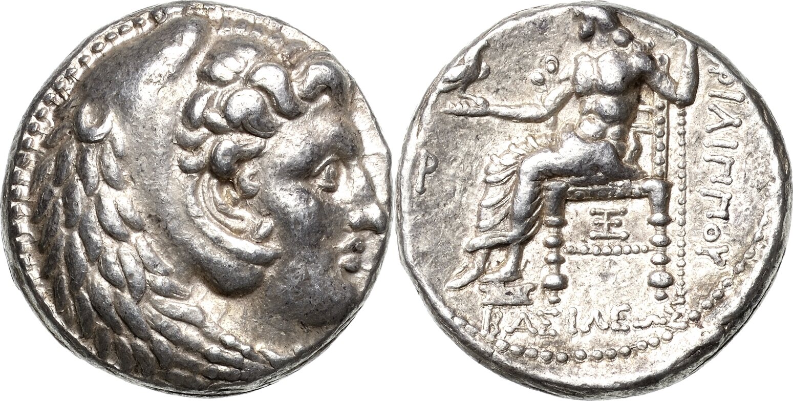 Tetradrachme 323/317 v. Chr., Könige von Makedonien Philippos III. 323 ...