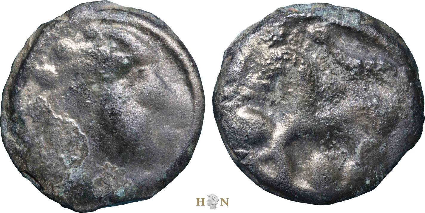 Celtic AE potin 100-60 BC Southern Gaul, Senones, VF- | MA-Shops
