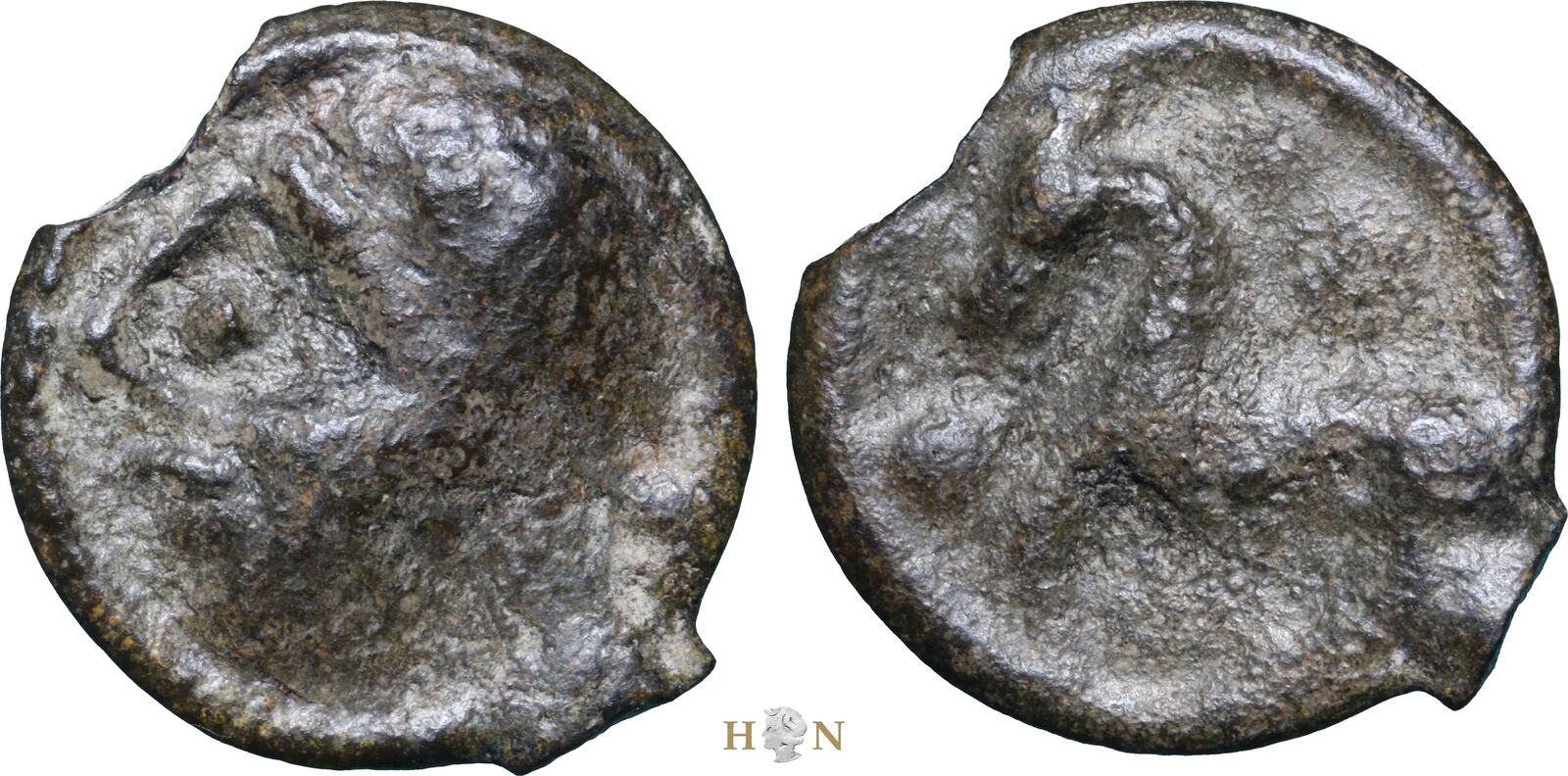 Celtic AE potin 100-50 BC Southern Gaul, Senones or Remi, rare, F+ | MA ...