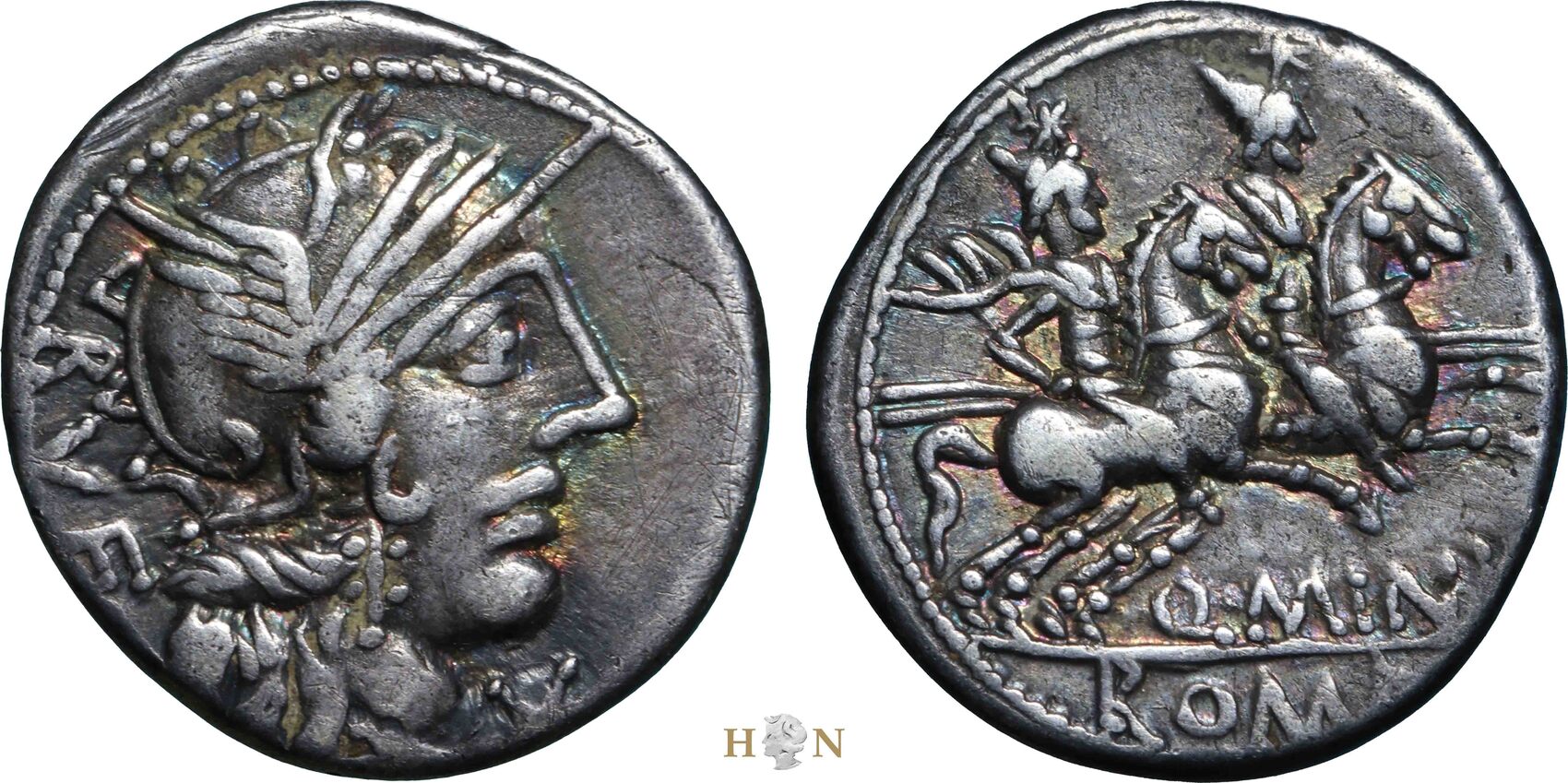 Roman Republic denarius 122 BC Q. Muncius Rufus, Rome, VF | MA-Shops