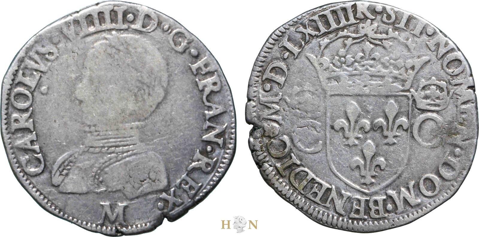 France teston 1564 AD Charles IX (1560-1574), Toulouse, VF- | MA-Shops