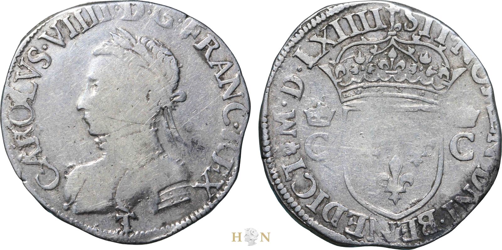 France teston 1564 AD Charles IX (1560-1574), Nantes, VF- | MA-Shops