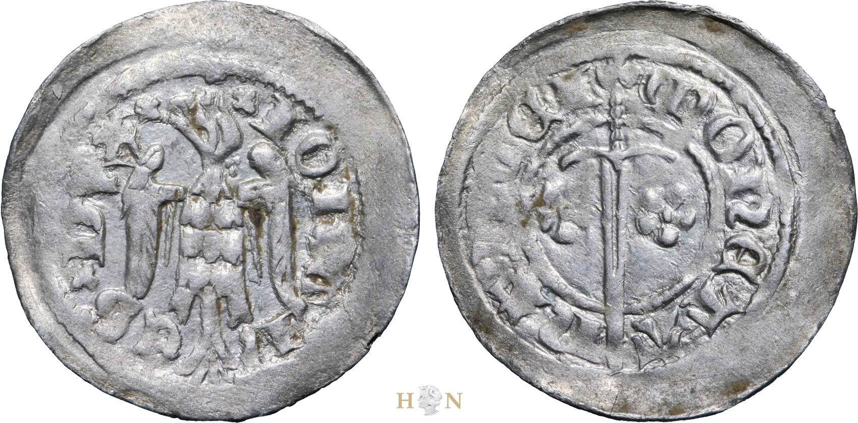 France denier (after 1372 AD) Duchy Lorraine, Jean I (1348-1389), Nancy ...