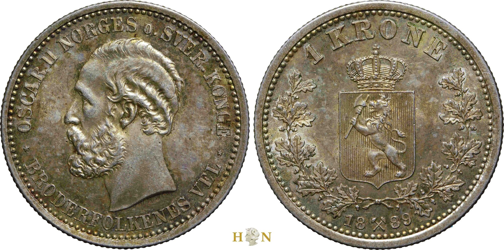 Norway 1 Krone 1889 AD Oscar II (1872-1905), Konigsberg, NGC MS-63 | MA ...