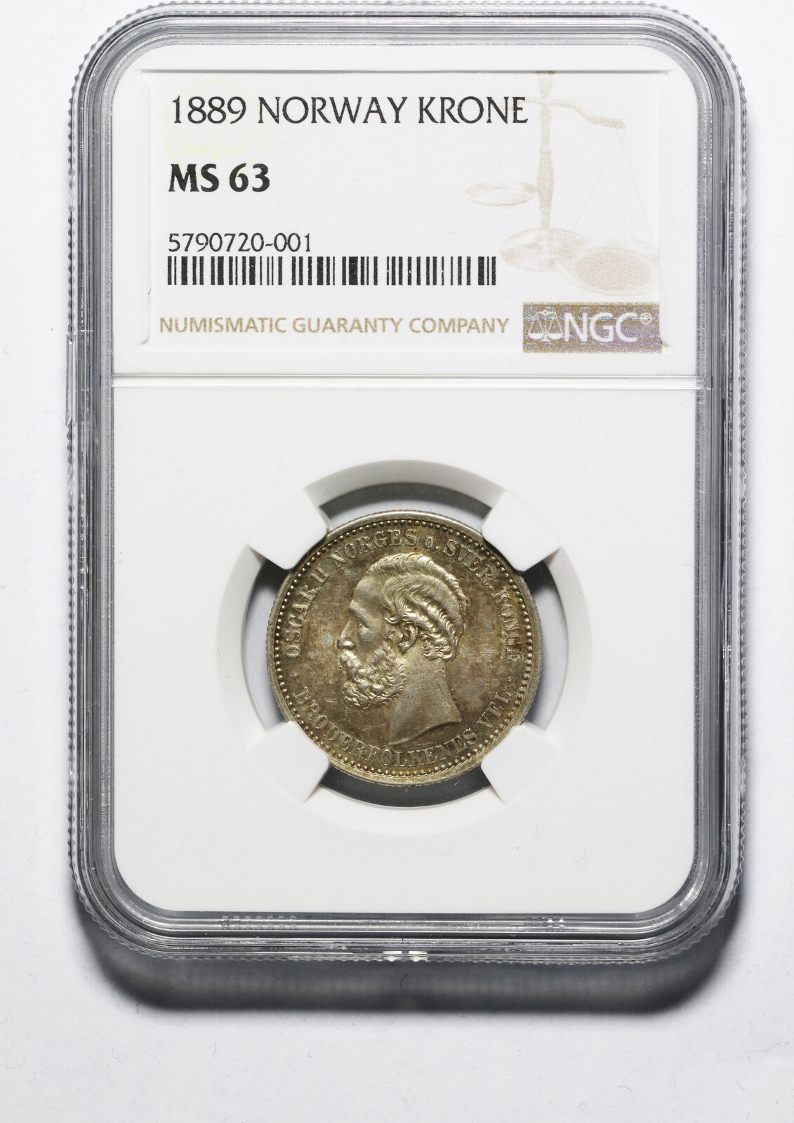 Norway 1 Krone 1889 AD Oscar II (1872-1905), Konigsberg, NGC MS-63 | MA ...