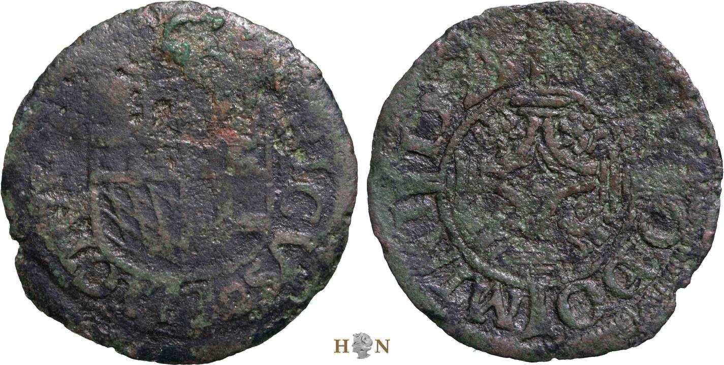 Nederland duit 1525 n.Chr. Bisdom Utrecht, Hendrik van Beieren (1524 ...