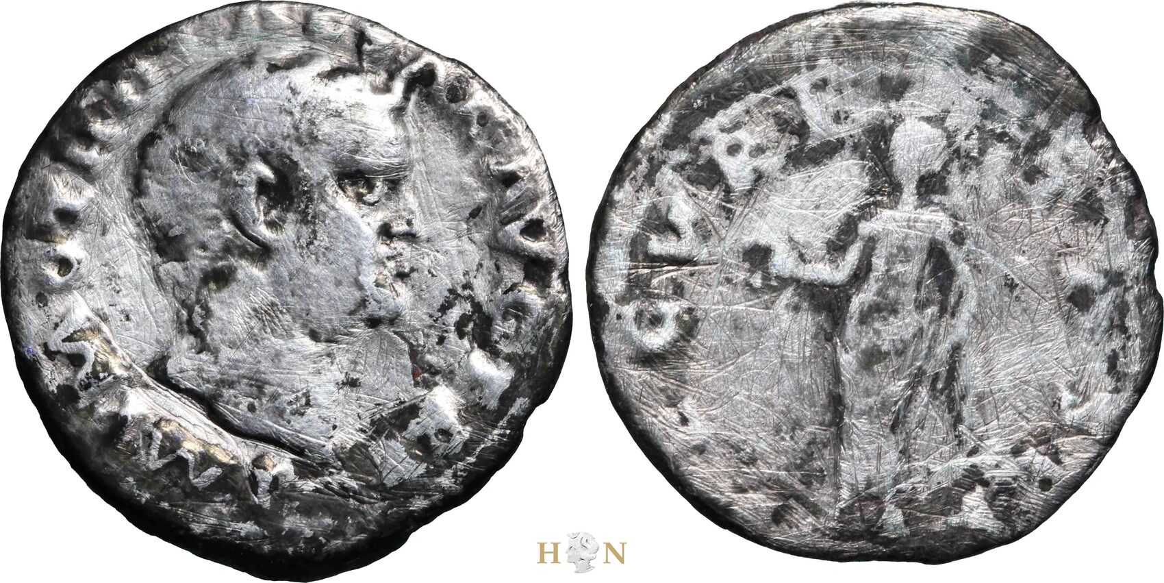 Roman Empire denarius 69 AD Otho (69), Rome, Securitas, very rare, aF ...