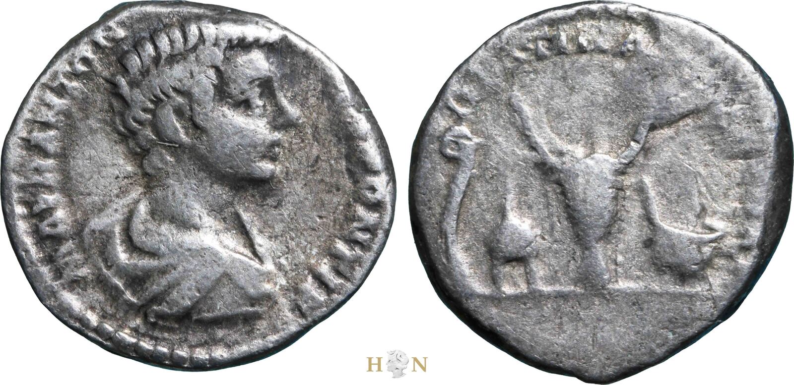 Roman Empire denarius 198 AD Caracalla (211-217), Rome, scarce, aVF ...