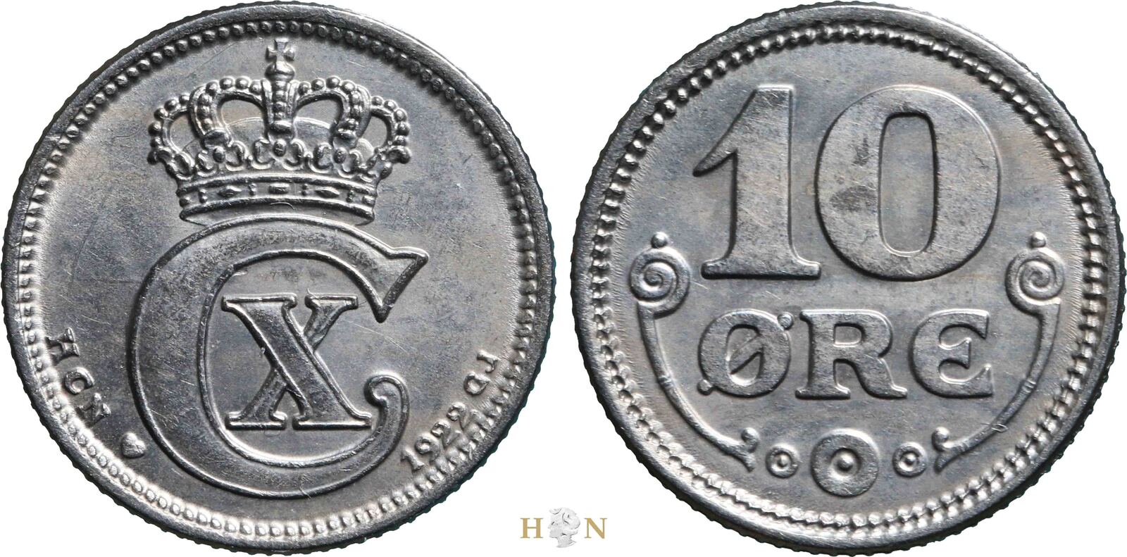 Denmark 10 ore 1922 AD Christian X (1912-1947), UNC | MA-Shops