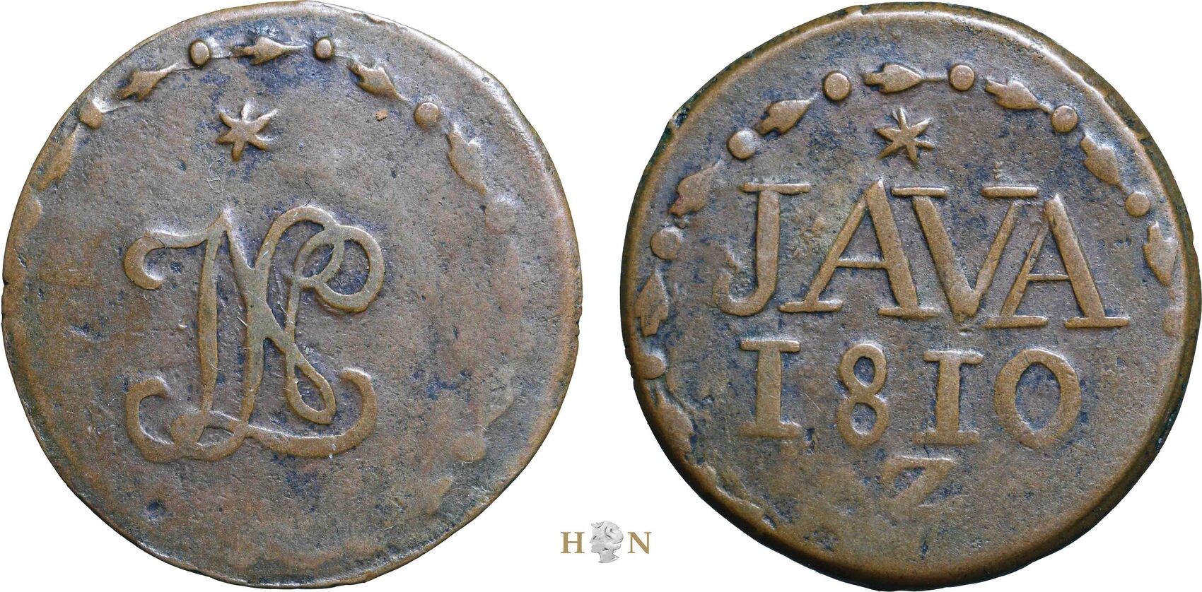 duit 1810 n.Chr. Nederlands Indië | Koninkrijk Holland en Franse ...