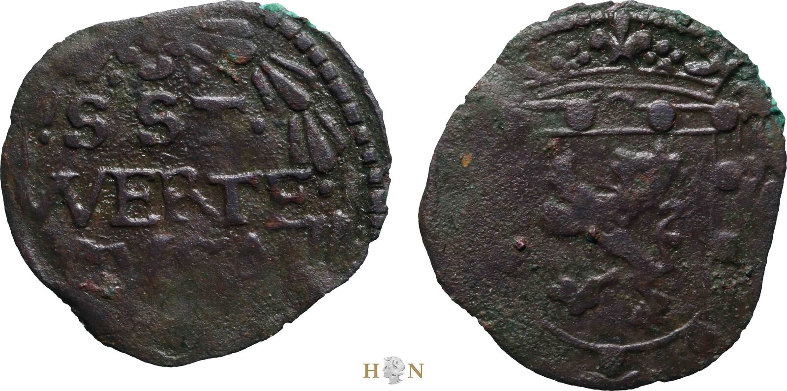 Nederland duit (ca. 1628-1632) Heerlijkheid Stevensweert, schaars, Pr ...