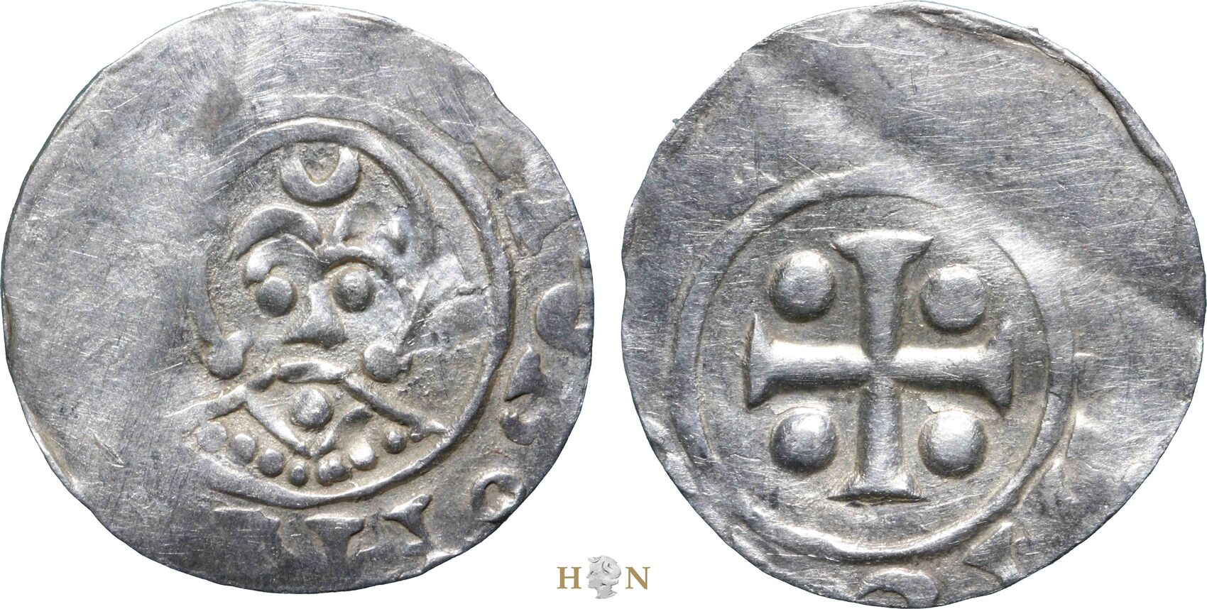 Nederland penning | denier (1046-1054 n.Chr.) Bisdom Utrecht, Bernoldus ...