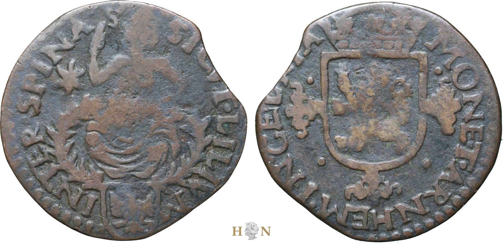 Nederland duit (ca. 1594-1599 n. Chr.) stad Arnhem, ZFr- | MA-Shops